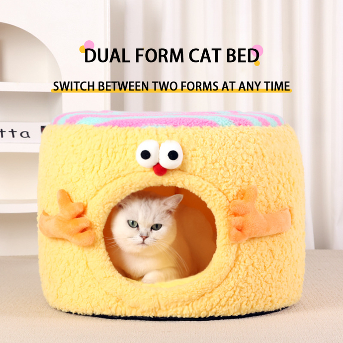Dual Form Cat Bed 2 in 1 Cat Cave Bed for Kittens and Small Pets with ...