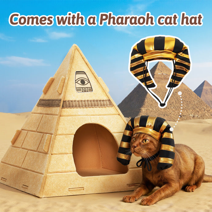 Pyramid cat bed (cat hat included as a gift) – Mellownido